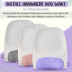 Toyture Shampoo Bowl for Kids, Baby, Adults | Portable Hair Washing Basin | Shampoo Bowl Neck Rest | Tear Free Shampoo for Kids | Hair Washing Sink for Children (Violet)