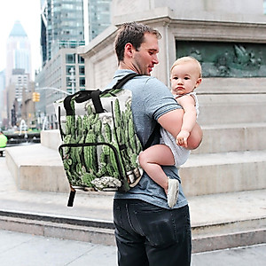 xigua Cactus Plants Flowers Diaper Bag Backpack Multi Function Baby Changing Bags Waterproof Large Capacity Travel Back Pack for Mom Dad