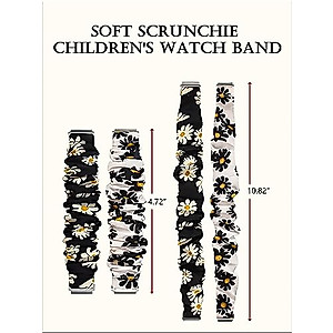 Khxriypha 2 Pack daisy Scrunchie Band Compatible with Gizmo Watch Band Stretchy Fabric Strap for Gizmo Watch Band Replacement Wristband Gizmo Watch 3/2/1 & Gabb Watch 2/1 SyncUP for Girls Kids