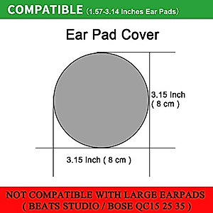 Jecobb Flex Fabric Earpad Cover Protectors with Stretchable and Washable Lycra for Beats Solo 3/2 Wireless/Wired and Other Headphones with 1.57-3.14 Inch Ear Cushions [ 2 Pairs ] (Black)