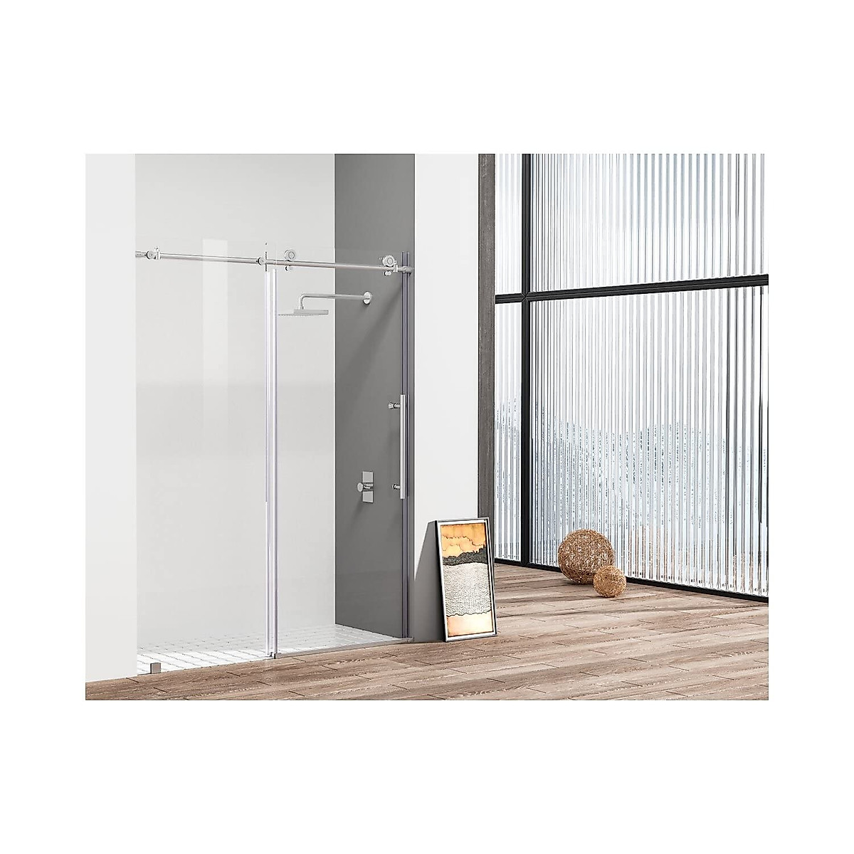 Elegant Kitchen and Bath SD101-6076PCH Frameless Shower Door 60 x 76 Polished Chrome