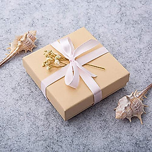 GEFTOL Jewelry Gift Boxes 20 Pack 3.5x3.5x1 Inch Cardboard Jewelry Boxes,Small Gift Boxes for Jewelry Earrings Necklaces Handmade Bangles Bracelets(Brown)