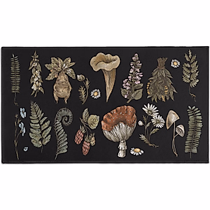 Herbology Plants Doormat Magic Woodland Plants Entrance Floor Mat Non-Slip Absorb Water Indoor Rugs Bath Kitchen Garden Entryway Mats Spring Summer Home Holiday Decoration 30 * 17 inch