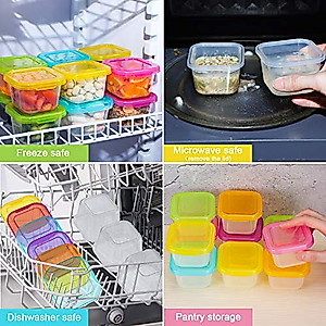 24 Pieces Baby Food Storage Freezer Containers, 4 oz Plastic Baby Food Jars with Leakproof Lids, Small Baby Blocks Snack Containers and White Sticker Label for Infant Babies