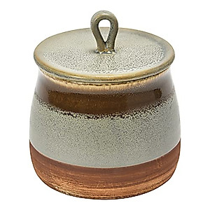 Bloomingville Stoneware, Reactive Glaze Canister, 4" L x 4" W x 5" H, Multicolor