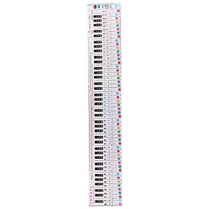 Piano Notes Chart, Music Note Chart, Piano Keyboard Note Chart, 88 Key Chart Durable Keyboard Guide PP Colourful for Finger Practice