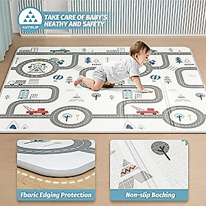 SEAROSE Baby Play Mat, Extra Large Baby Floor Mat,Waterproof & Foldable &Reversable Baby Crawling Mat,Non Toxic Anti-Slip Baby Mat.（78.7" x 70.8" x 0.4"）