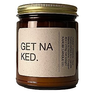 Kanobi Candle Co. Scented Soy Candle: 100% All Natural Soy Wax, Phthalate-Free Premium Fragrance, Lead-Free and Zinc-Free Cotton Wick, Long-Lasting, Clean Burn. (Get Naked)