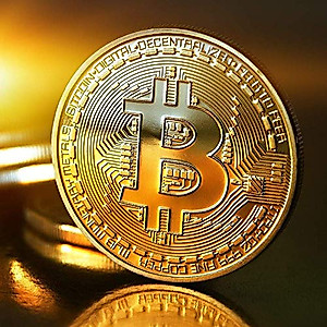 Gruyu Bitcoin Copper Round Bitcoin Coin Pure Limited Copper Bitcoin Collectors Coin (Gold)