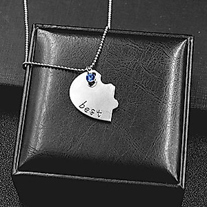Happyyami Best Friends Necklaces Forever and Ever Crystal Necklace BFF Puzzle Pendant Necklace Set(Set of 3)