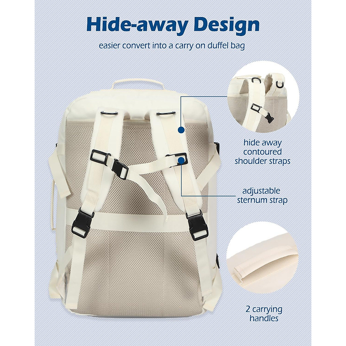 Hynes Eagle Carry on Backpack 38L Large Travel Backpack for Women Flight Approved Weekender Bag Laptop Backpack Men 15 inches Black 2017