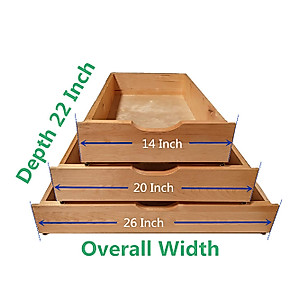 Soft Close Wooden Drawer Box Organizer Fully Assembled Pull Out Under Cabinet Sliding Shelf Base Kitchen Bathroom Vanity Under Sink Pull Out Organizer Drawer | Wood Roll Out Tray (26''W x 22''D)