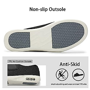 QHBPMGAD Womens Diabetic Shoes for Women Wide Width Elderly Shoes with Adjustable Closure Breathable Swollen Feet Walking Edema Sneakers Black Size 9