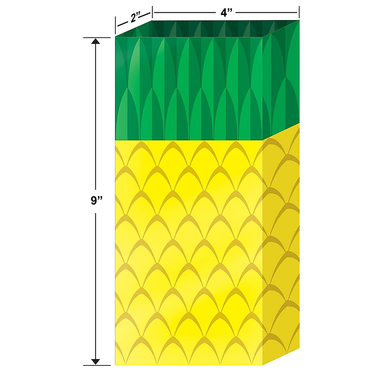 Beistle 75 Piece Tropical Treat Favor Bags - Luau Party Pineapple Cello Candy Bags With Twist Ties