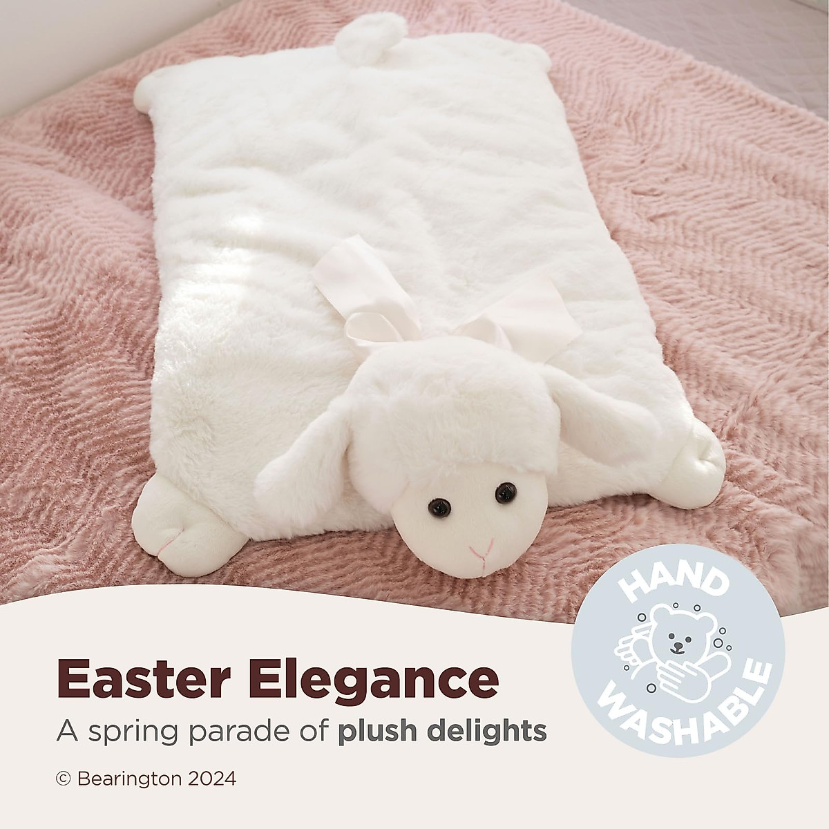 Bearington Baby Lamby Plush Animal Tummy Time Mat