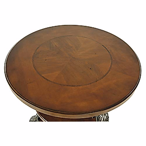 Signature Design by Ashley Nestor Traditional Hand-Finished Chairside End Table with 2 Fixed Shelves, Dark Brown