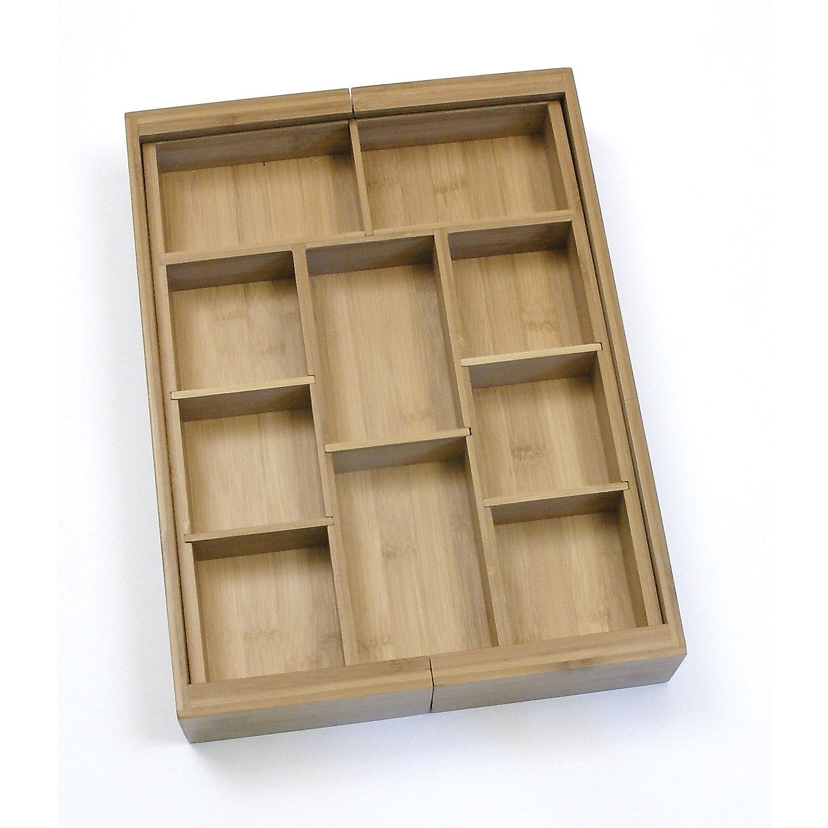 Lipper International 8882 Bamboo Wood Expandable to 18-3/4" Flatware Drawer Organizer with Removable Dividers