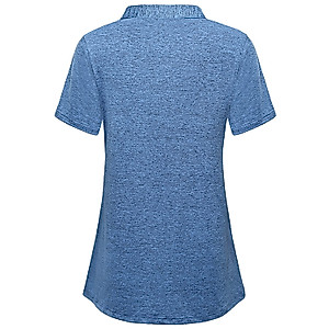 Vldnery Plus Size Athletic Tops for Women Golf Polo Shirts Moisture Wicking Workout Yoga Tshirt Tennis 2XL