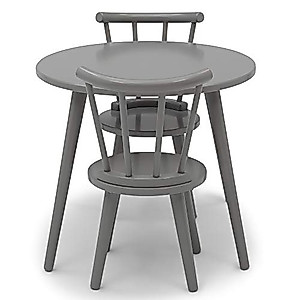 Delta Children Homestead Kids Table & 2 Chairs Set - Ideal for Arts & Crafts, Greenguard Gold Certified, Grey