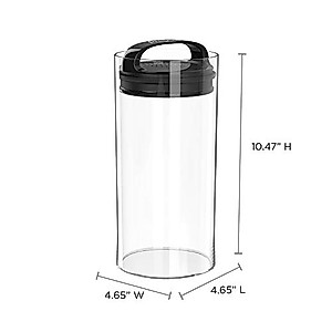 Prepara Evak Fresh Saver, Medium-Tall Airless Canister with Black handle, 2.3 Quart, Clear (Pack of 2)