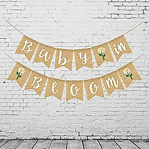 FUNZZY Baby in Bloom Banner Baby Welcome Boy Girl Banner Welcome Baby Garland for Boys Girls Baby Shower Decorations
