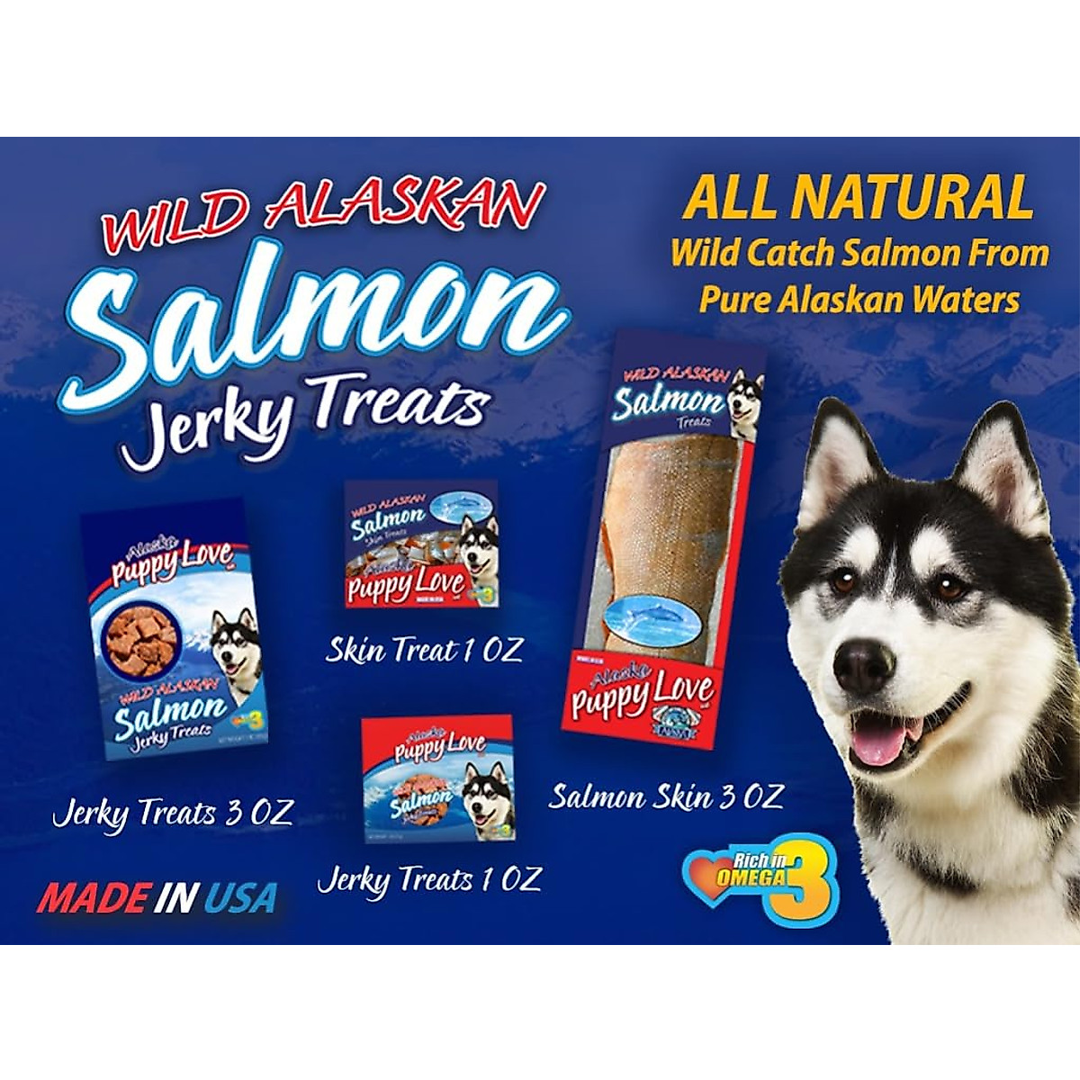 Alaska Puppy Love Wild Alaskan Salmon Jerky 3oz