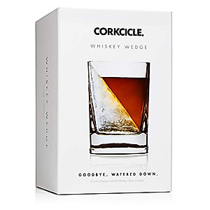 Corkcicle Premium 9 oz Double Old Fashioned Whiskey Glass with Silicone Ice Mold, Perfect for Chilling Whiskey, Bourbon, Tequila, and Scotch