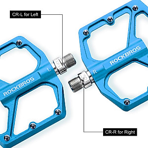 ROCKBROS Mountain Bike Pedals MTB Pedals Bicycle Flat Pedals Aluminum 9/16" Sealed Bearing Lightweight Platform for Road Mountain BMX MTB Bike