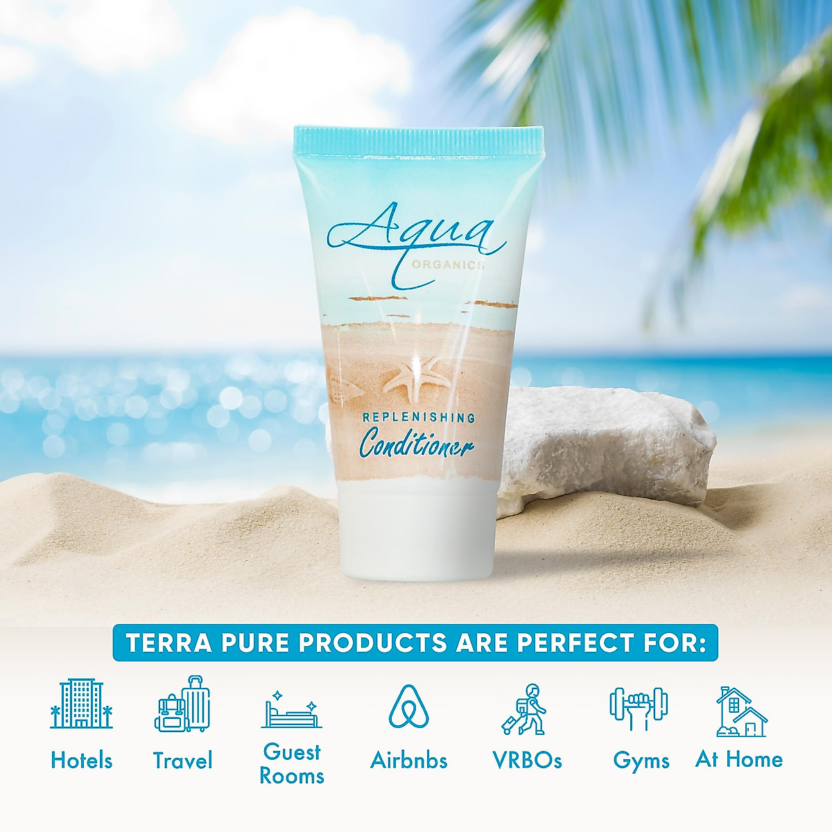 Aqua Organics Conditioner, Travel Size Hotel Amenities, 1 oz (Case of 20)