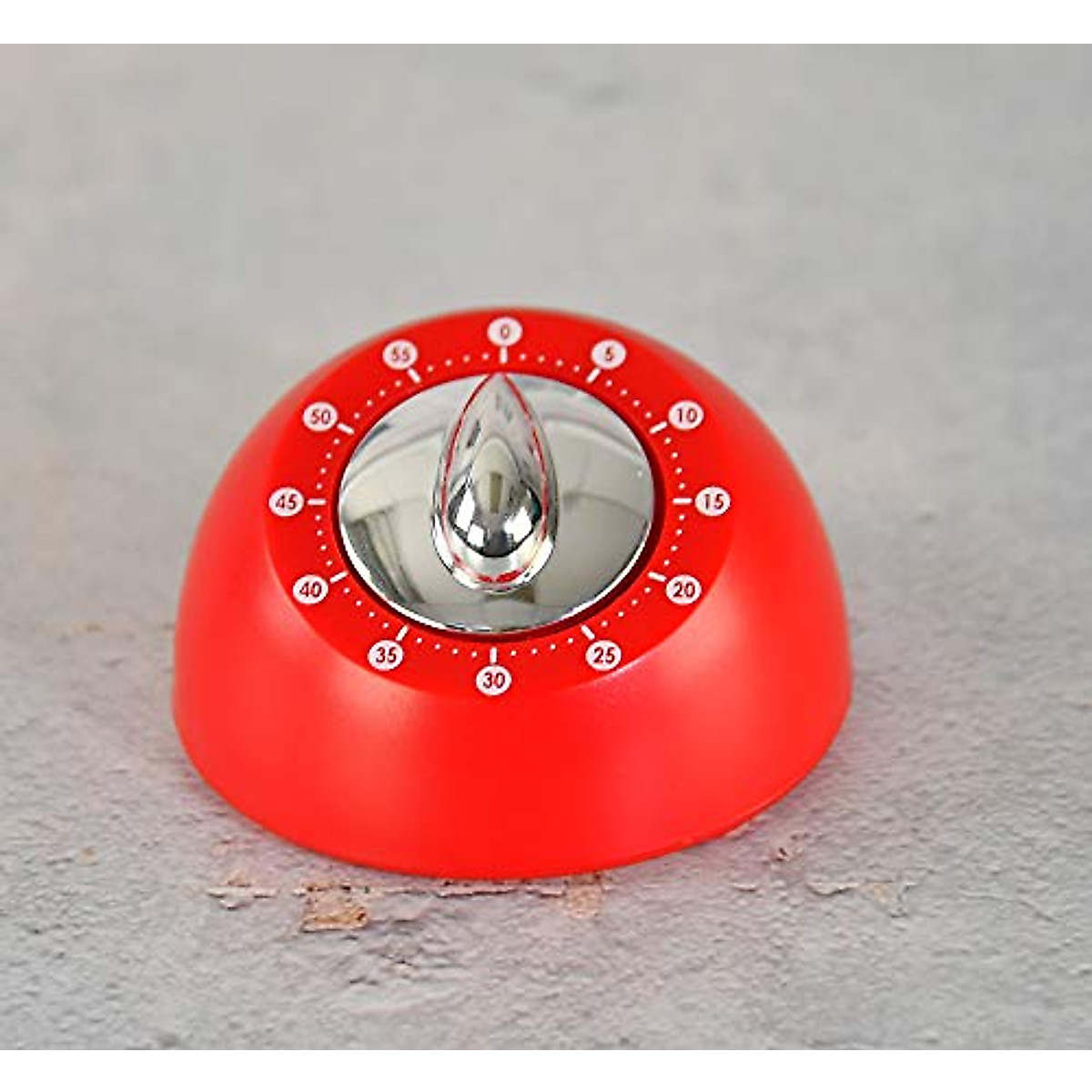 HOME-X Retro Kitchen Timer, Manual, Mechanical Wind-Up Cooking Timer-60 Minute Kitchen Timer-Countdown Timer-Vintage Red Timer– 3.25”D