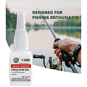 Weglau Fishing Tackle Glue, Fast Bonding Fishing Rod Glue, Suitable for all fishing gear repairs such as bar and rope connection, fishing rod crack repair, bracket repair, drift box repair, etc. - 20g