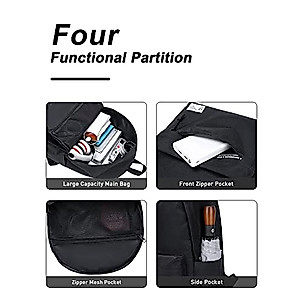 CAMILLEMMA Black Simple Cute Backpack for Teen Girls Boys, Casual Daypack High School Bookbag for Women Men, Lightweight Travel Laptop Back Pack Classic Basic College Backpack