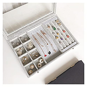 ZZYINH AN207 Ice Velvet Three-in-one Ring Necklace Earrings Earrings Jewelry Storage Box Small Jewelry