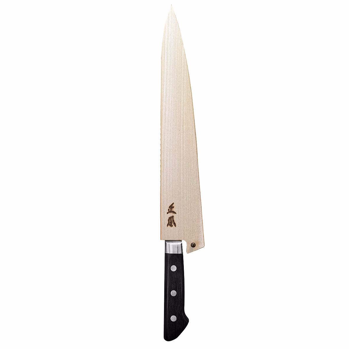 MASAMOTO Sujihiki Slicing Knife Sheath 10.5" (270mm) for VG and AT Series, Japanese Slicer Knife Saya with Pin, Wooden Kitchen Knife Protect Cover, Japanese Natural Magnolia Wood, Made in JAPAN