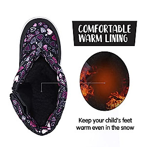 K KomForme Boys Girls Snow Boots Waterproof Winter Outdoor Boots(Toddler/Little Kid/Big Kid)