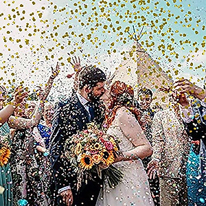 Confetti Poppers Cannons for Wedding Birthday Graduation Baby Shower Anniversary Christmas New Year's Kids Fun Party Supplies Decorations and Favors (Gold)