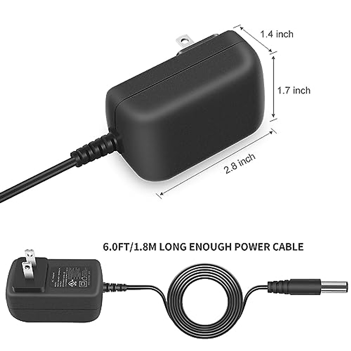 UL Listed Power Cord for Sun Joe MJ401C MJ401C-XR MJ401C-CHRG Lawn Mower Replacement Charger AC Adapter for SunJoe MJ401C-XR-SJB 6.0Ft Long DC Supply PERFEIDY
