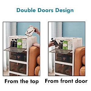 32Qt Plastic Storage Bins Organizer 4 Tier, Stackable Bins for Storage, Storage Boxes with Lids, Storage Containers Organizer for Bedroom Living Room Kitchen Study Office, Durable Folding Storage Boxe