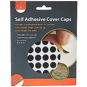 TIMco Self-Adhesive Cover Caps 13 mm - Black - (Pack 112) - COVERBL13