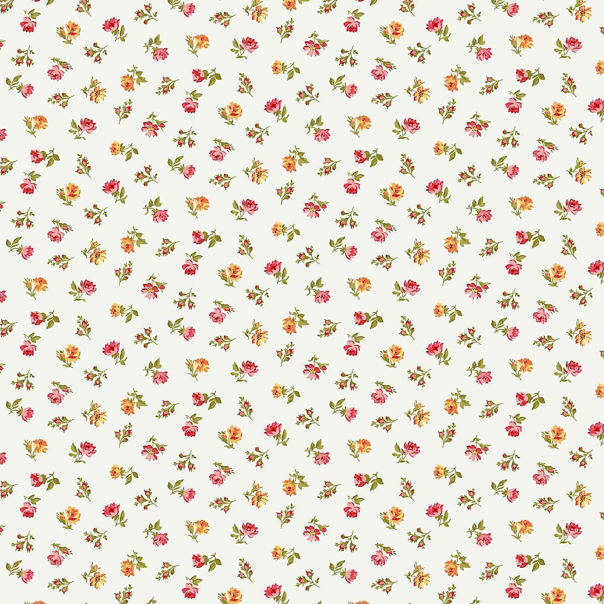 Michael Miller Rose Marie Buds, Cream 15 Yard Bolt