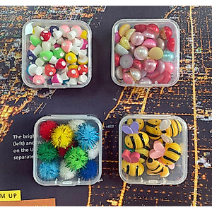 Pcxino 40 Pack 4.5 cm Small Plastic Containers with Lids,Clear Plastic Beads Storage Containers Box for Small Items and Craft Projects