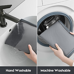 FORCTIBULL Comforter Storage Bags, Durable Oxford Fabric Clothes Organizer for Closet, Washable Collapsible Large Storage Containers for Clothing Blanket Linen Bedding, 2 Pack (18 gallon x 2, Grey)