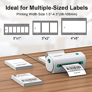 Tordorday Bluetooth Shipping Label Printer Work with App Elabel 4x6 Bluetooth Thermal Label Printer for Shipping Packages, Compatible with USPS, Shopify, Amazon, Ebay, FedEx
