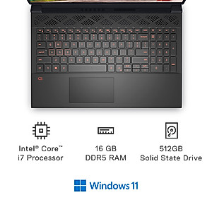 Dell G15 5520 15.6 Inch Gaming Laptop – 1080p FHD 120Hz Display, Intel Core i7-12700H, 16GB DDR5 RAM, 512GB SSD, NVIDIA Geforce RTX 3060 6GB GDDR6, Wi-Fi 6, USB C, Windows 11 – Dark Shadow Grey