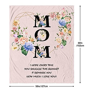 Xutapy Gifts for Mom Blanket 60’’x50’’, Mom Gifts from Daughter/Son, Best Mom Ever Gifts, Birthday Gifts for Mom Throw Blanket, I Love You Mom Gifts, Unique Mom Gift, Gifts for Mom Who Have Everything