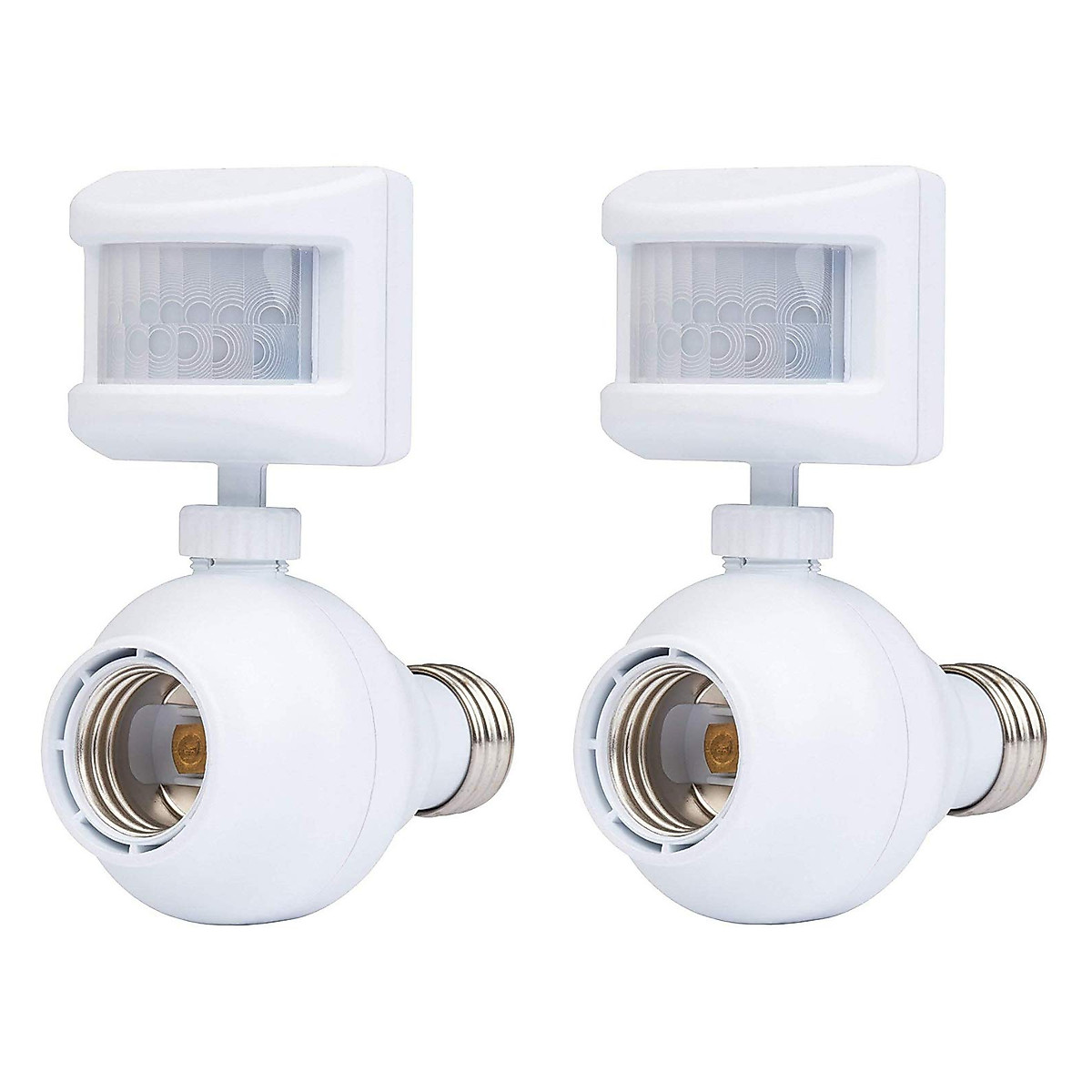 Westek Screw in Motion Sensor Light Socket for Outdoor Lighting, 2 Pack - This Motion Sensor Light Socket Adapter Turns On Lights When Movement is Detected, 20ft Distance - (OMLC163BC)