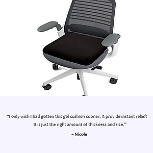 Super Large & Thick Gel Seat Cushion for Long Sitting Pressure Relief - Non-Slip Gel Chair Cushion for Back, Sciatica, Tailbone Pain Relief - Seat Cushion for Office Desk Chair, Car Seat, Wheelchair