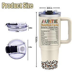 Aunt Gifts, Best Aunt Ever Tumbler - 40oz Stainless Steel Travel Mug Insulated Coffee Cup, Auntie Gift Ideas, Aunts Gift for Birthday Mothers Day (with Lid and Straw)