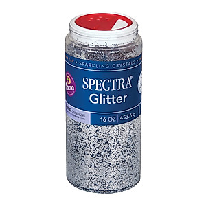 Spectra Arts & Crafts Glitter, Silver, 16 oz., 1 Jar