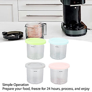Dweekiy Ice Cream Cans, 4Pcs Plastic Ice Cream Pints Containers Replacement for NC299AMZ NC300s Series Creami Ice Cream Makers